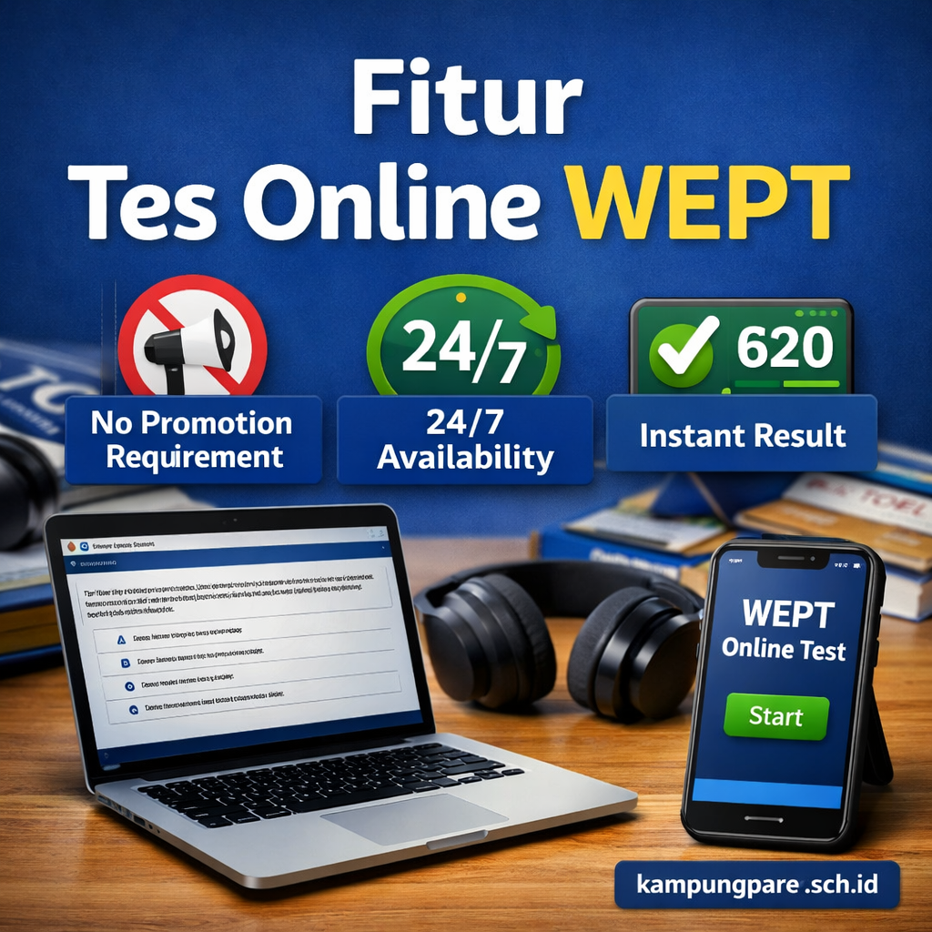 Fitur Tes Online WEPT 7 Keunggulan Skor Instan - Kampung Inggris Pare